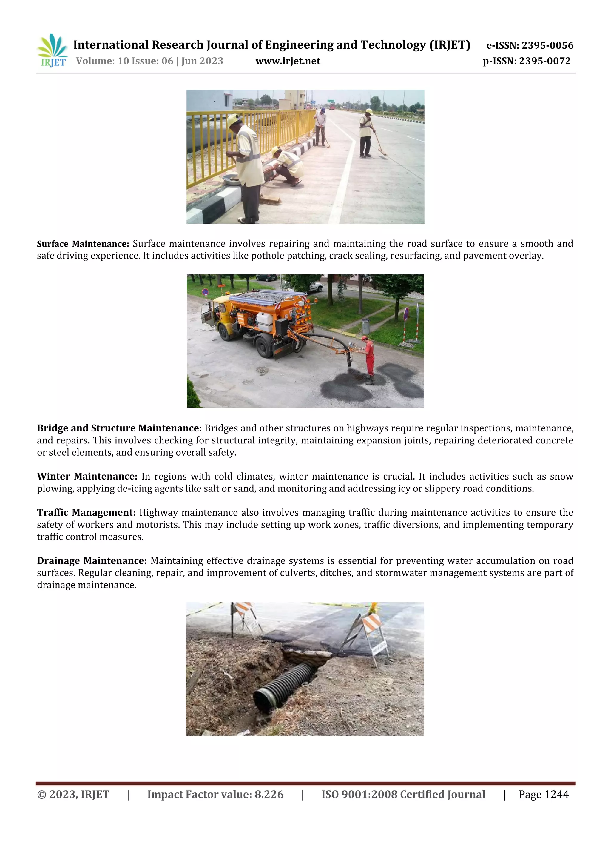 Analyzing the role of Highway & their Maintenance A case study | PDF