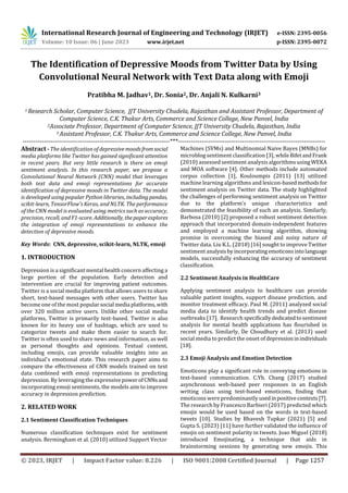 The Identification of Depressive Moods from Twitter Data by Using Convolutional Neural Network ...