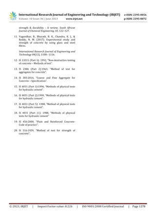 PARTIAL REPLACEMENT OF FINE AGGREGATE IN FIBRE REINFORCED CONCRETE WITH ...
