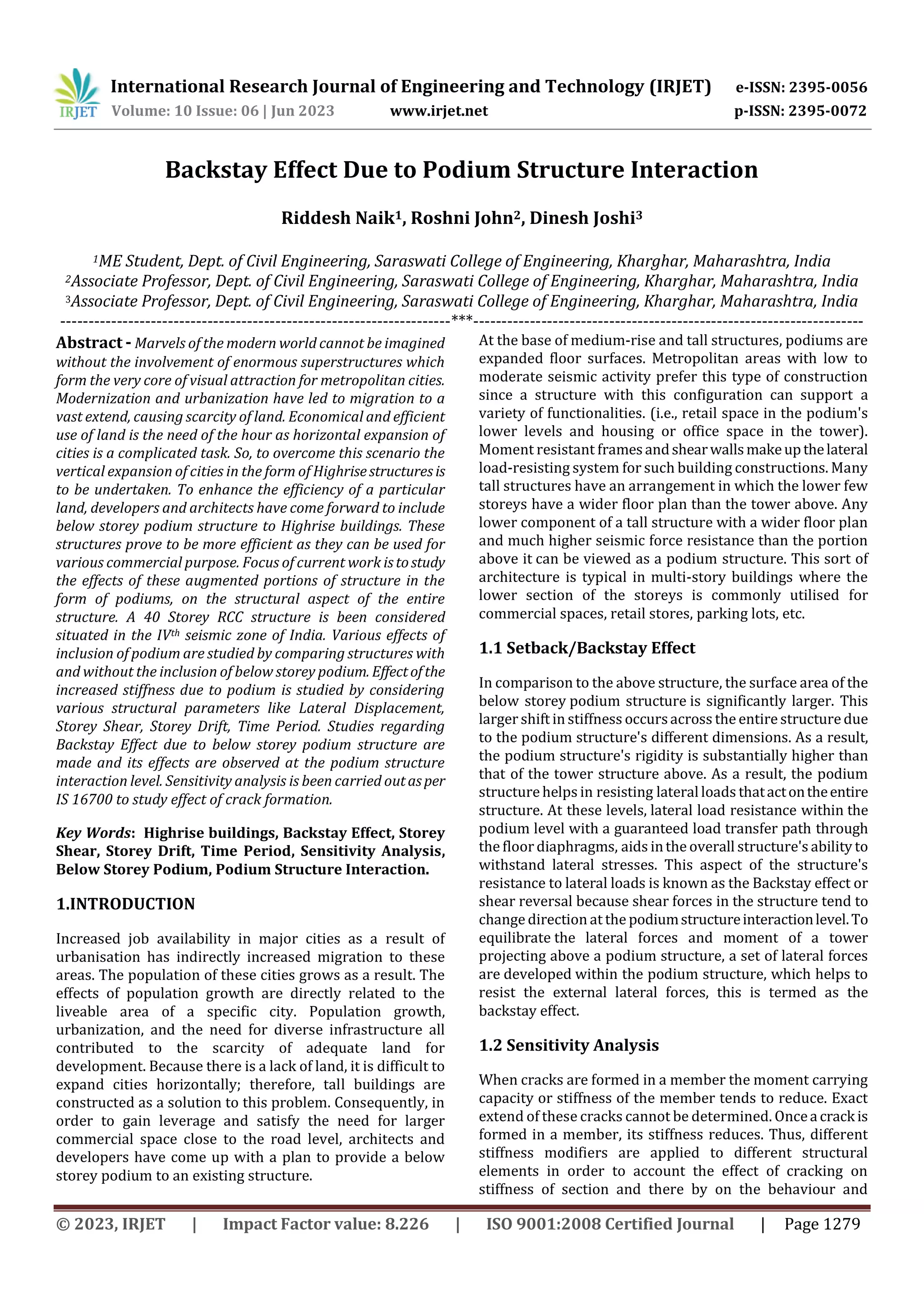 Backstay Effect Due to Podium Structure Interaction | PDF