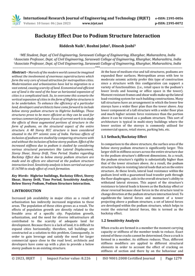 Backstay Effect Due to Podium Structure Interaction | PDF