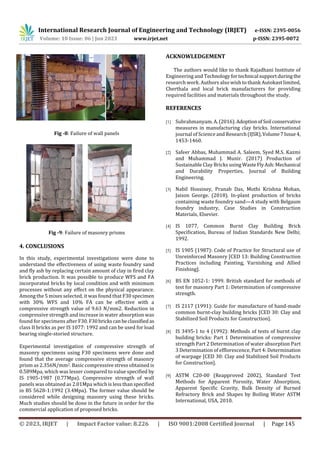 Experimental study on fired clay brick production using waste foundry ...