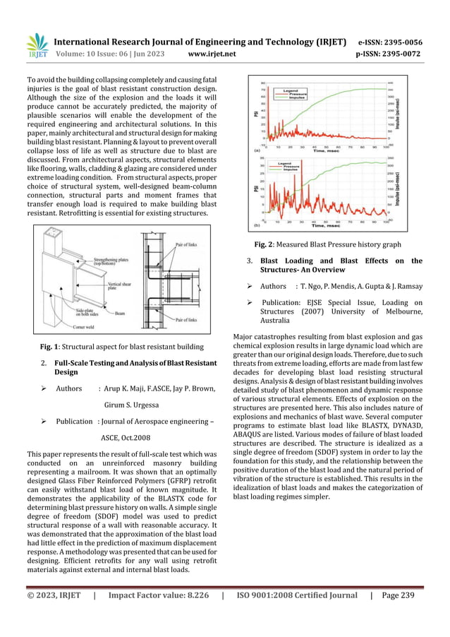 REVIEW STUDY ON IMPACT OF BLAST LOAD ON R.C.C. BUILDING | PDF