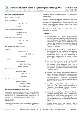 Optimum Cost Analysis For Selecting Best Suited Flexible Pavement Road Type For Reducing Direct ...