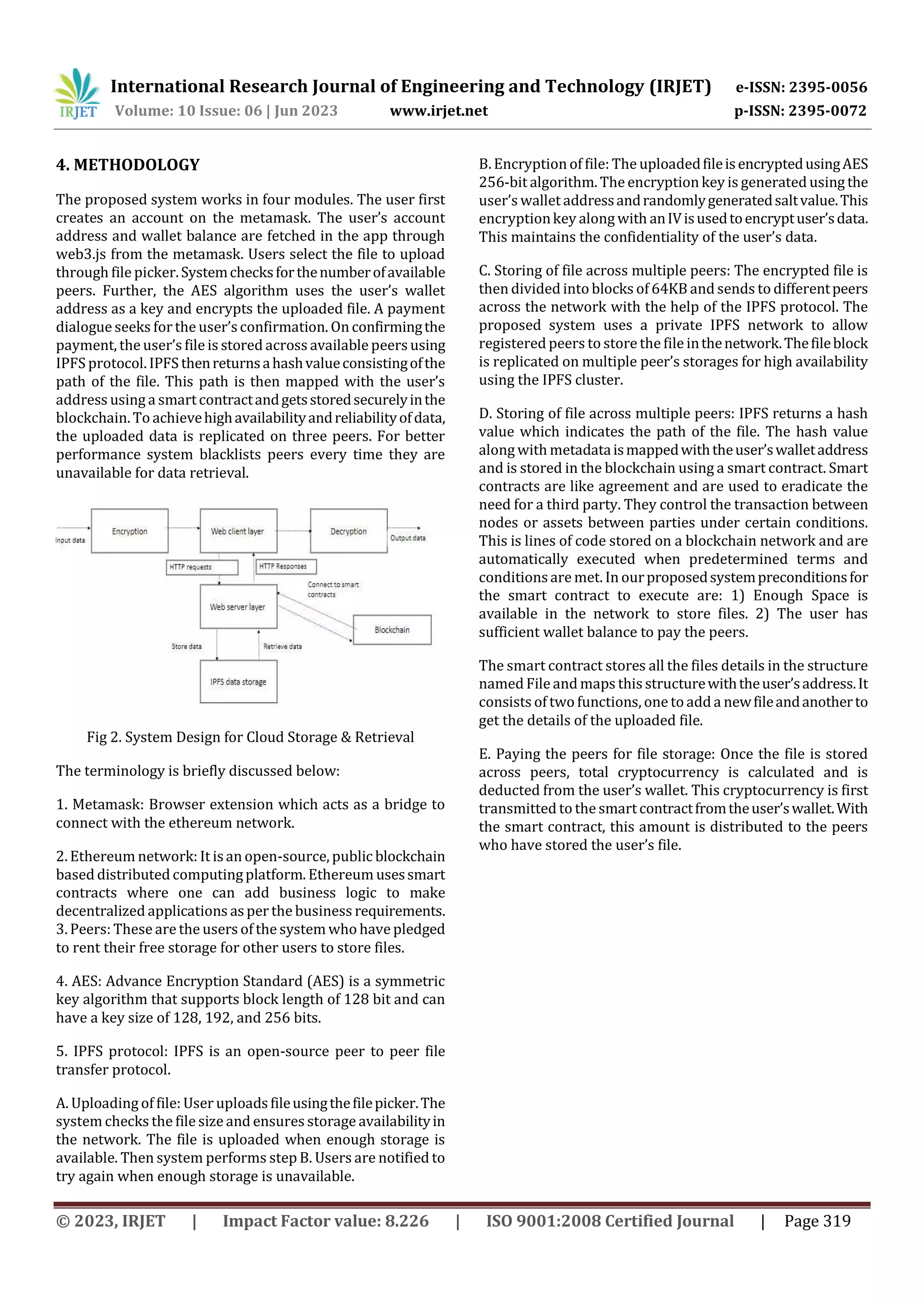 CLOUD STORAGE AND RETRIEVAL USING BLOCKCHAIN | PDF