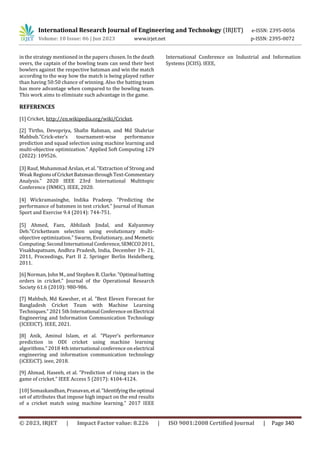 Prediction Of Right Bowlers For Death Overs In Cricket | PDF | Cricket | Sports