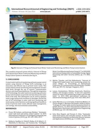 Internet of Things (IoT) based Smart Water Tank Level Monitoring and Motor Pump Control System ...