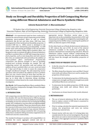 Study on Strength and Durability Properties of Self-Compacting Mortar using different Mineral ...