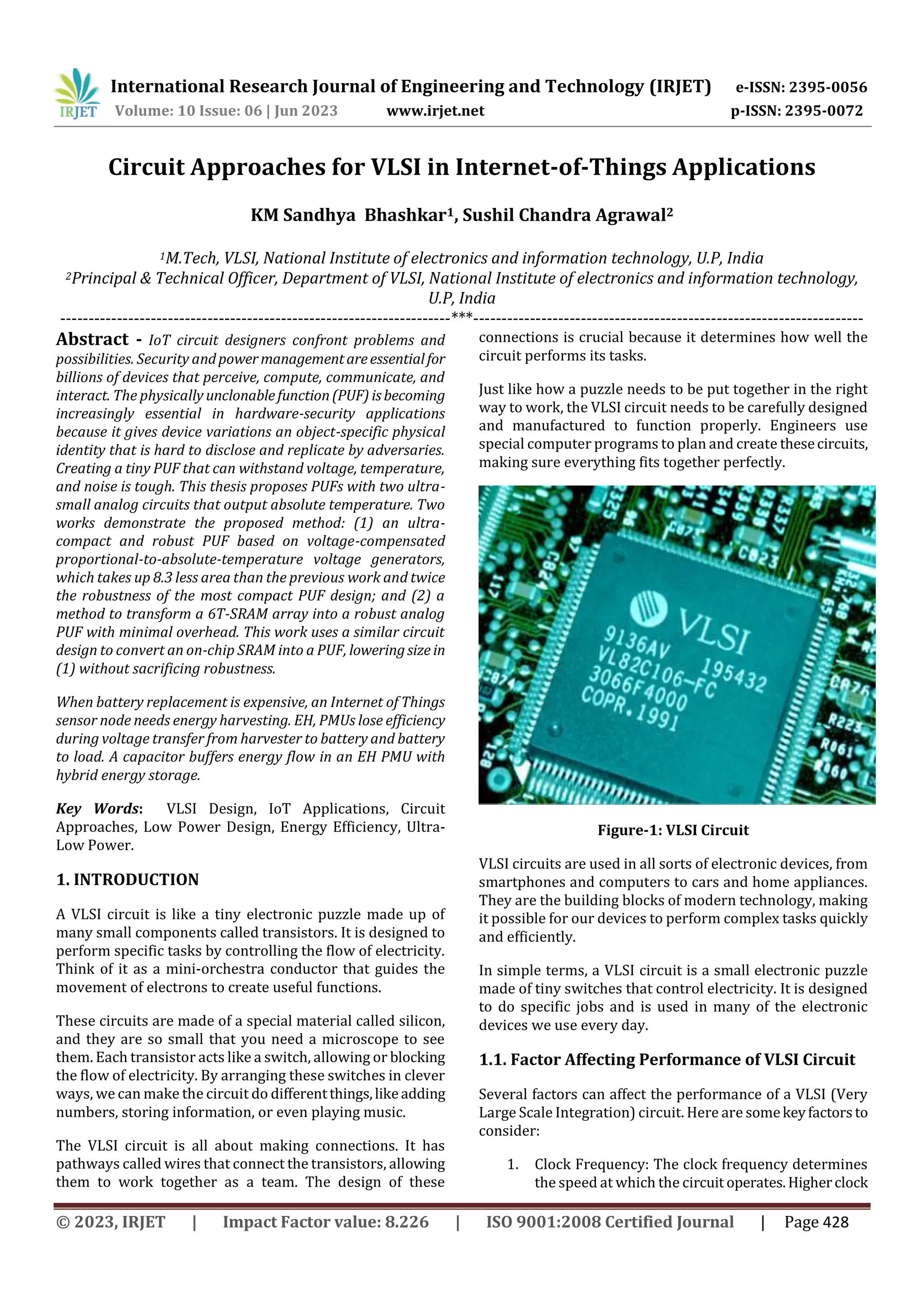 Circuit Approaches for VLSI in Internet-of-Things Applications | PDF