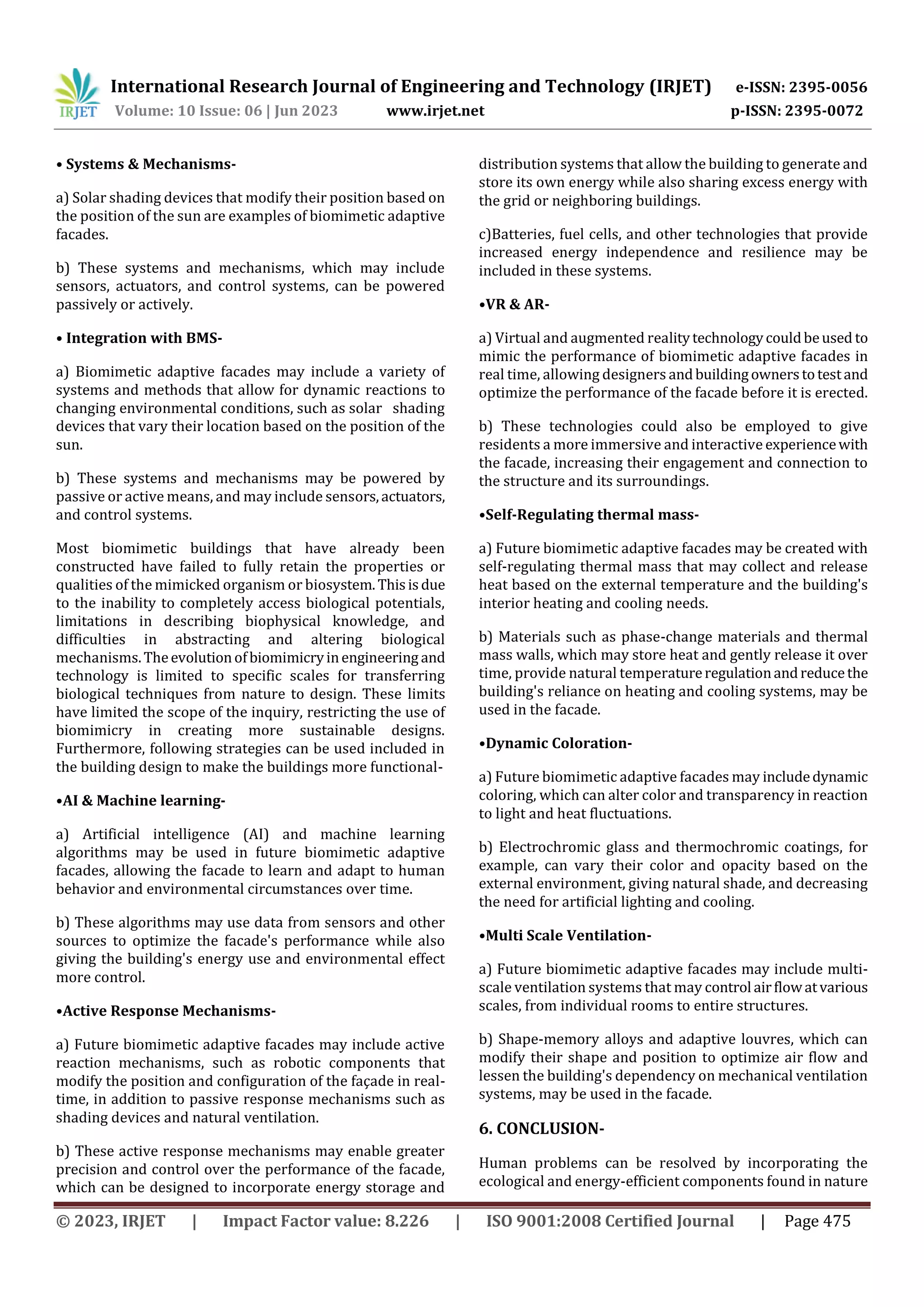 Biomimetic Adaptive Facades | PDF