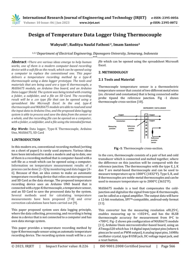 Design Of Temperature Data Logger Using Thermocouple Pdf Computer