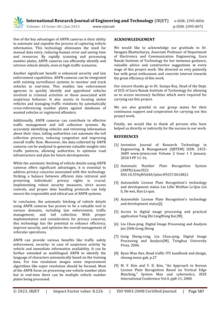 Automatic Fetching of Vehicle details using ANPR Camera | PDF