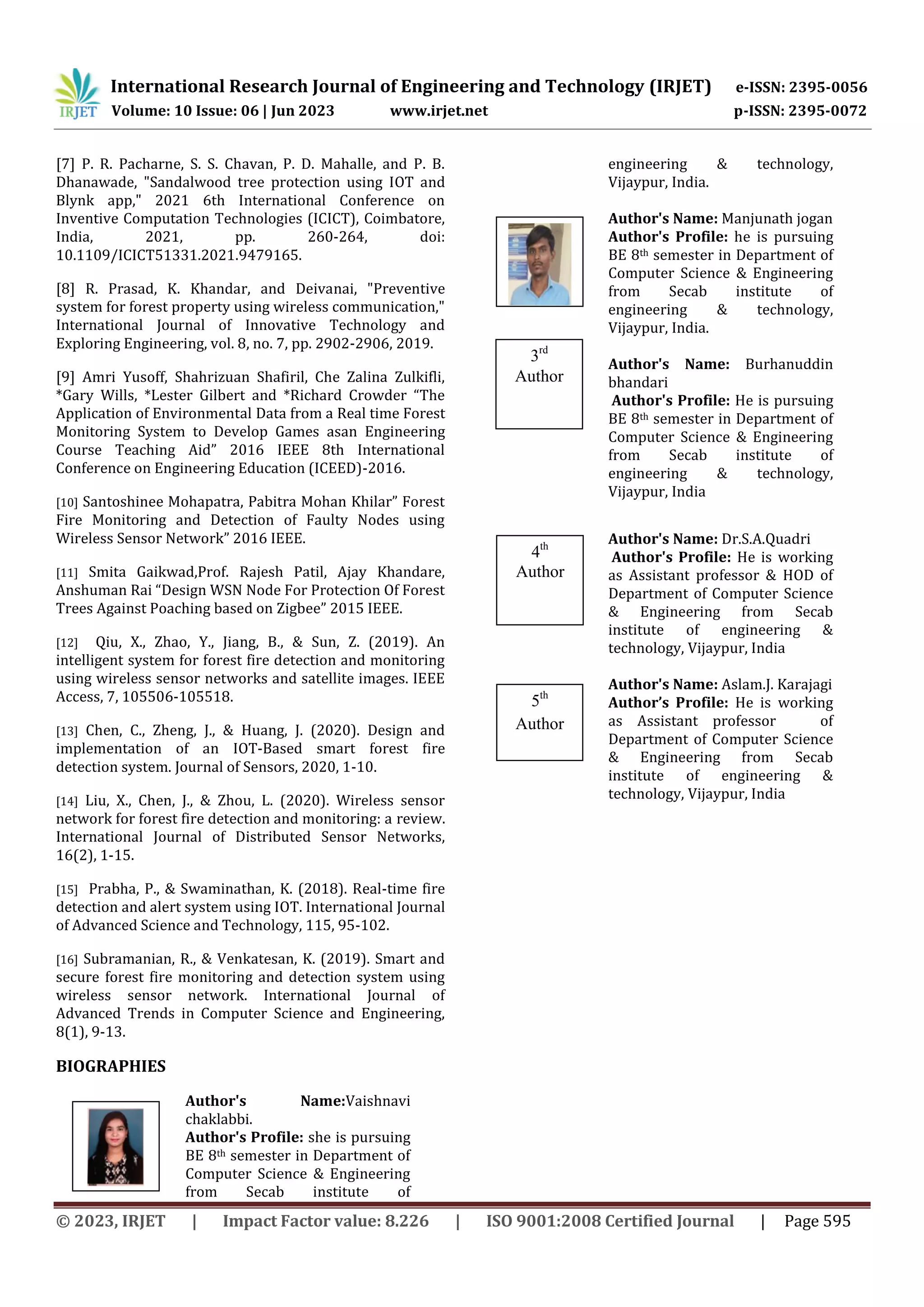 INTEGRATED SYSTEM FOR REAL-TIME MONITORING & PROTECTION OF SANDALWOOD ...