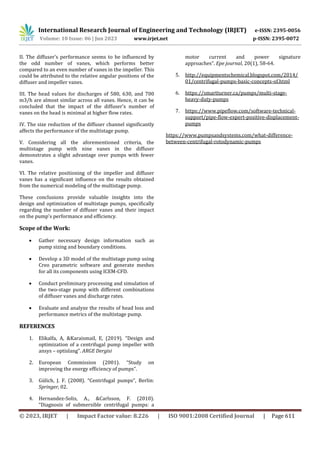 Ansys-CFX analysis to design the diffuser of a multistage pump | PDF