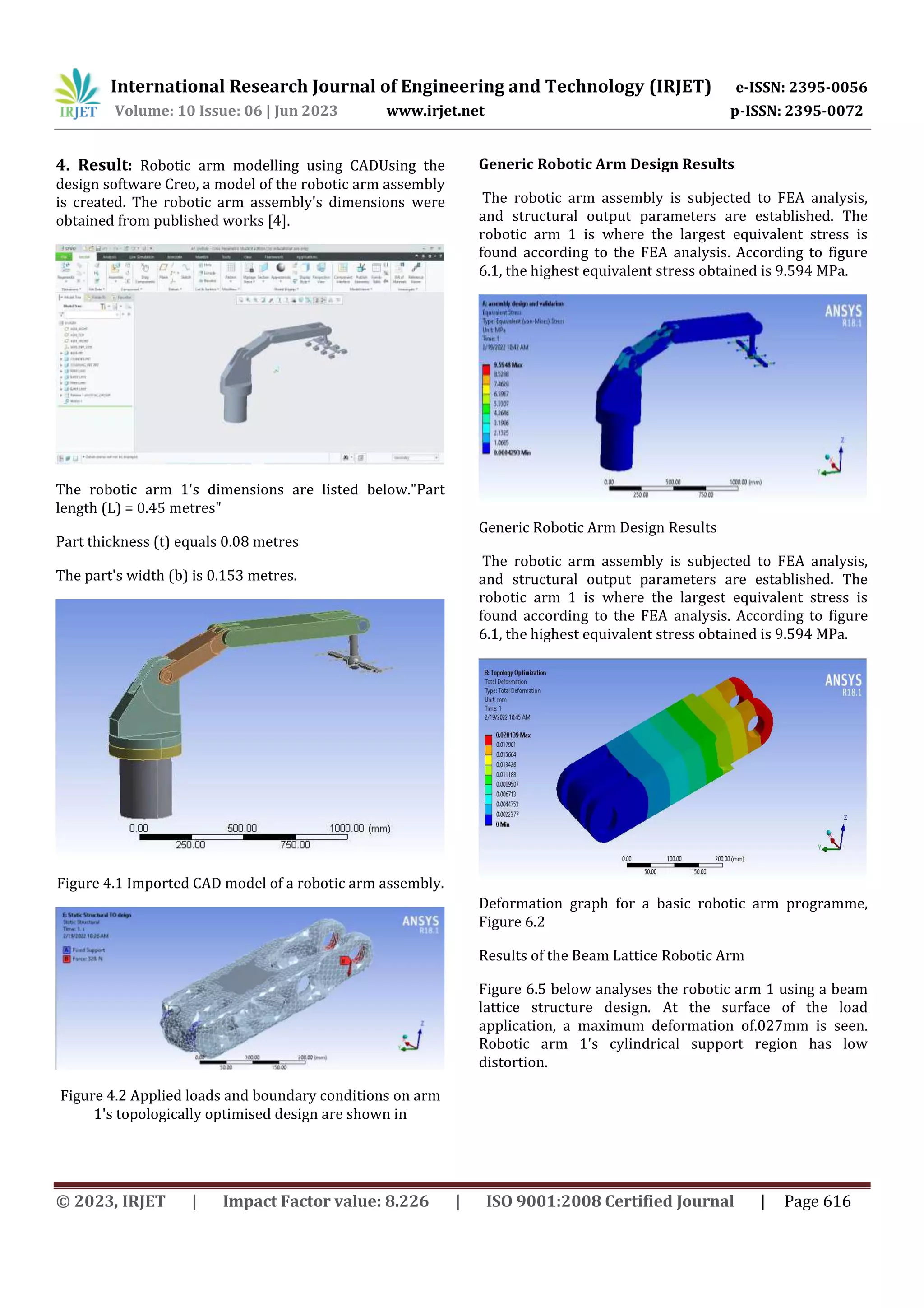 The lattice structure design enables topology optimization of a robotic arm | PDF