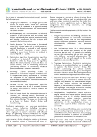 The lattice structure design enables topology optimization of a robotic arm | PDF