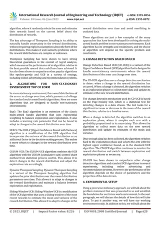 NON-STATIONARY BANDIT CHANGE DETECTION-BASED THOMPSON SAMPLING ...