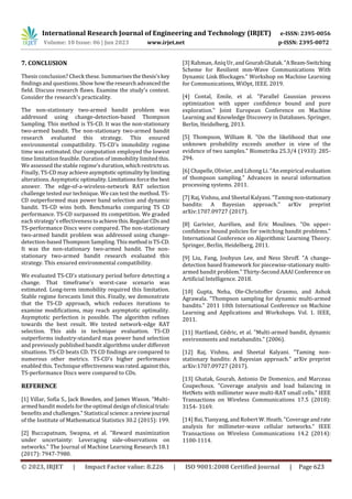 NON-STATIONARY BANDIT CHANGE DETECTION-BASED THOMPSON SAMPLING ALGORITHM | PDF