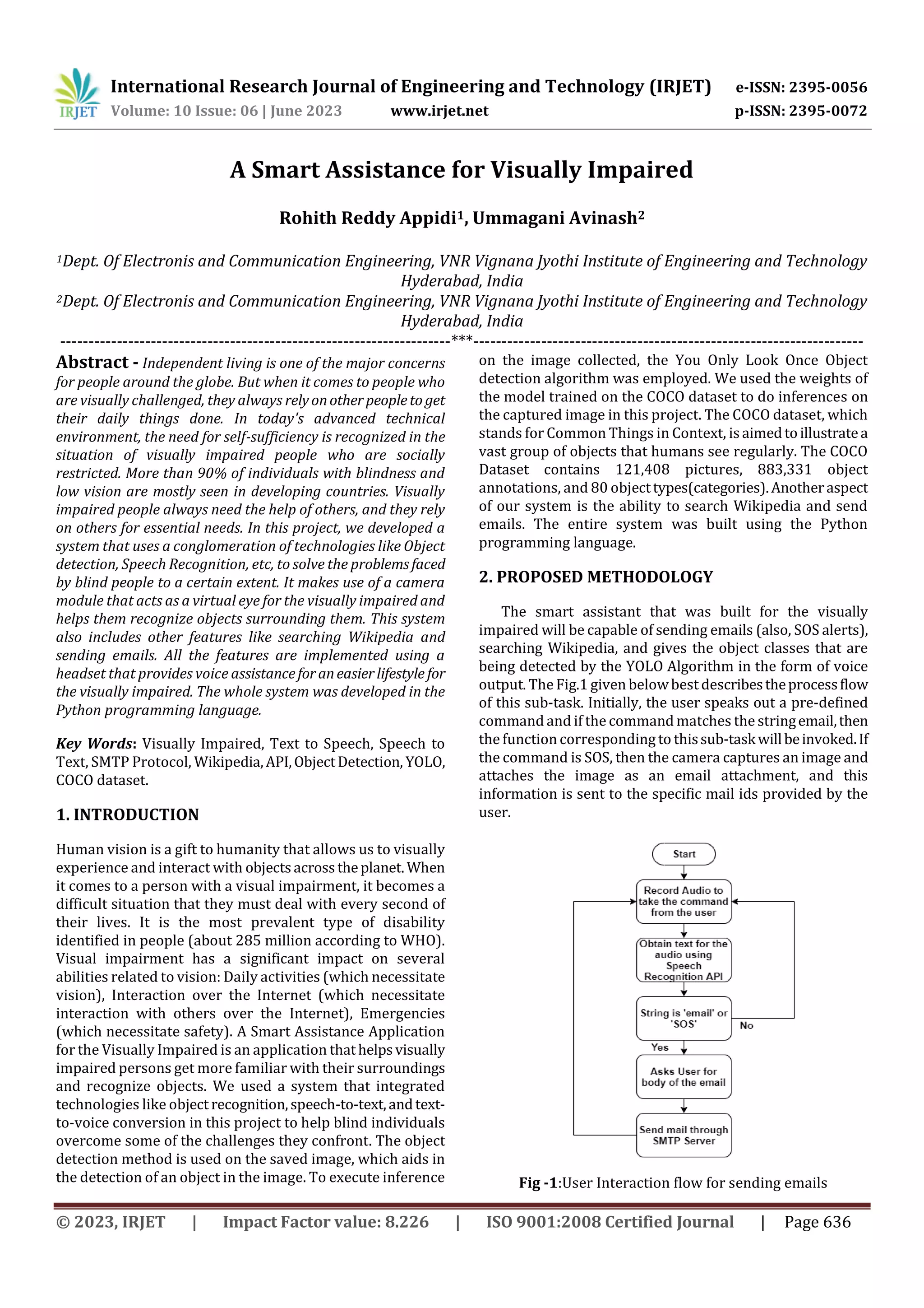 A Smart Assistance for Visually Impaired | PDF