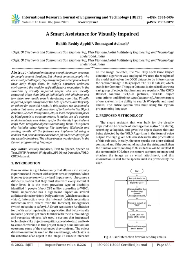 A Smart Assistance for Visually Impaired | PDF