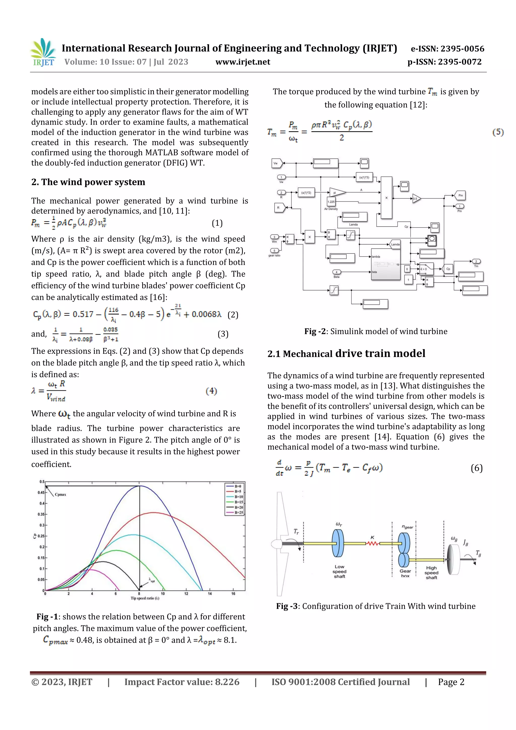 Doubly Fed Induction Generator Based Wind Turbine Modelling And Simulation Using Matlab Simulink
