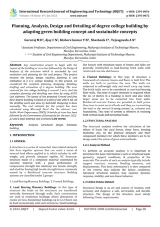 Planning, Analysis, Design and Detailing of degree college building by adapting green building ...