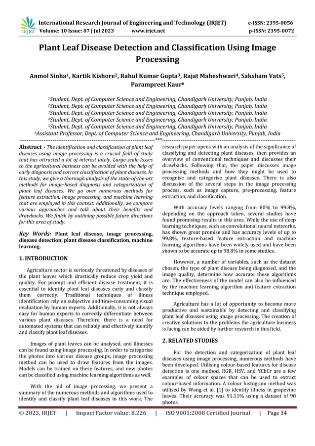 Plant Leaf Disease Detection and Classification Using Image Processing ...