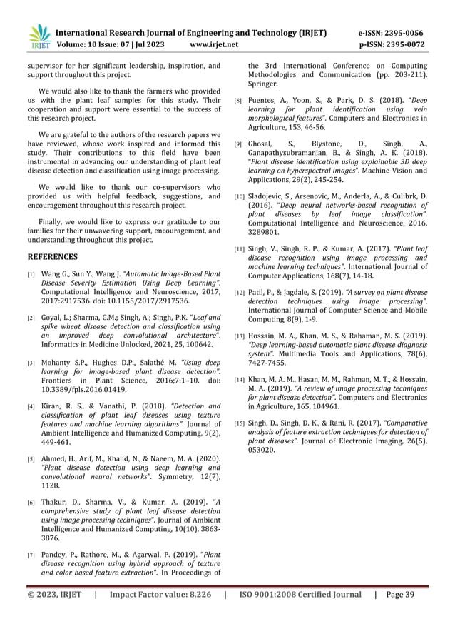 Plant Leaf Disease Detection and Classification Using Image Processing | PDF