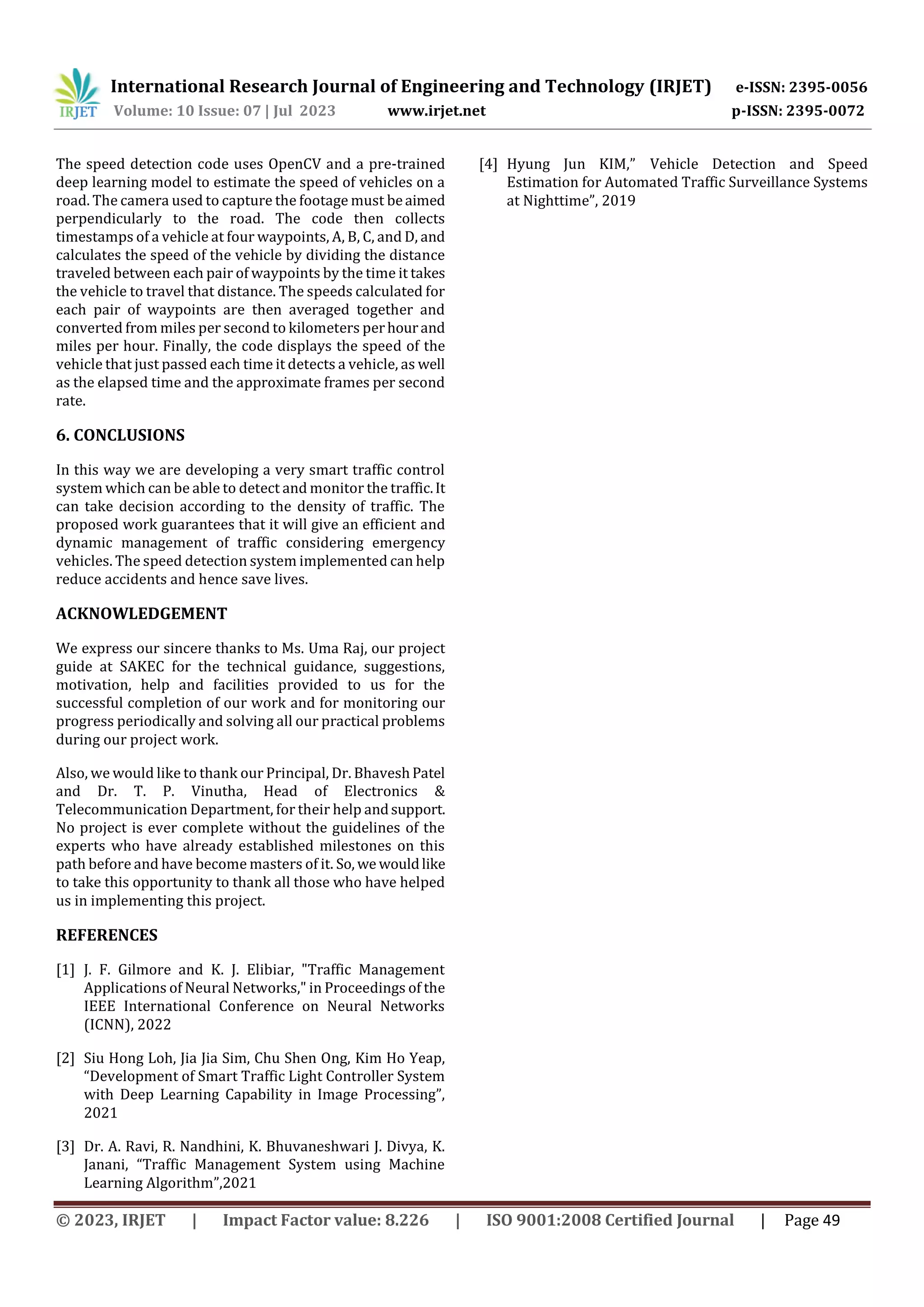 Traffic Management system using Deep Learning | PDF