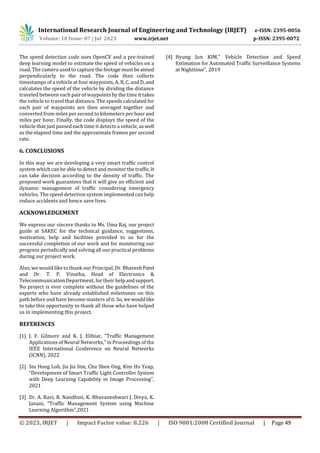 Traffic Management system using Deep Learning | PDF