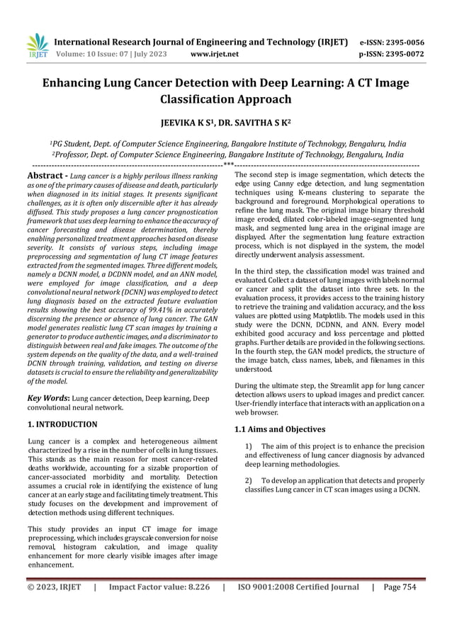 Enhancing Lung Cancer Detection with Deep Learning: A CT Image Classification Approach | PDF ...