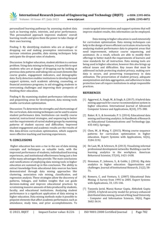 A Study on Data Mining Techniques, Concepts and its Application in Higher Education | PDF