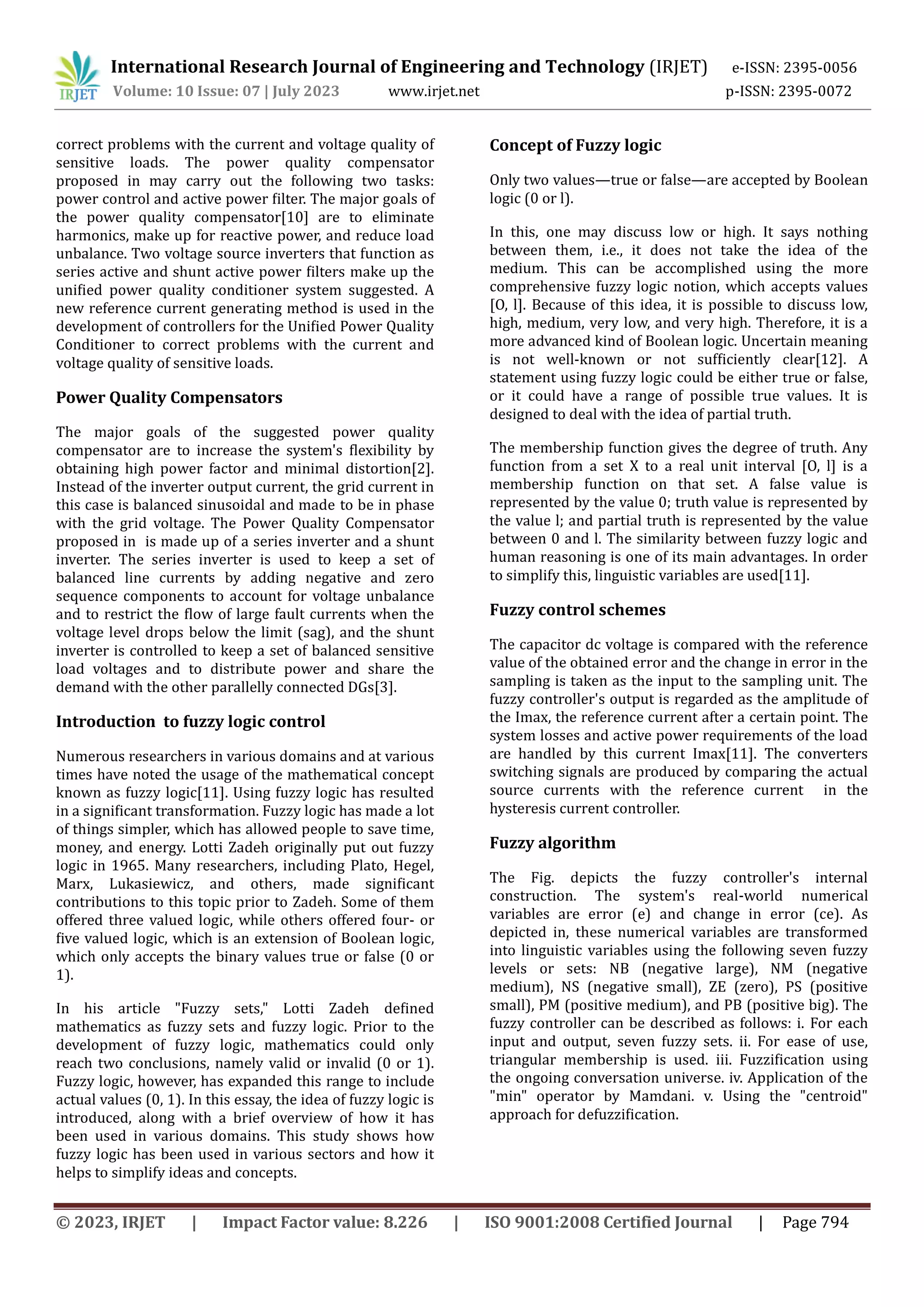 Voltage Source Inverters in microgrid along with power quality improvement techniques and fuzzy ...
