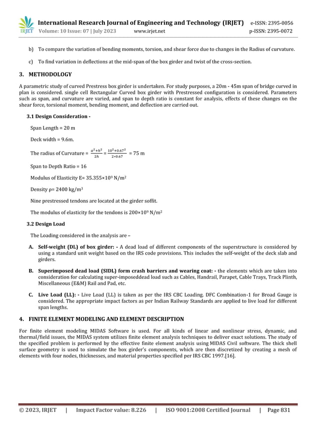 STRUCTURAL BEHAVIOUR OF CURVED BOX GIRDER BRIDGE | PDF | Civil Engineering Industry | Industries