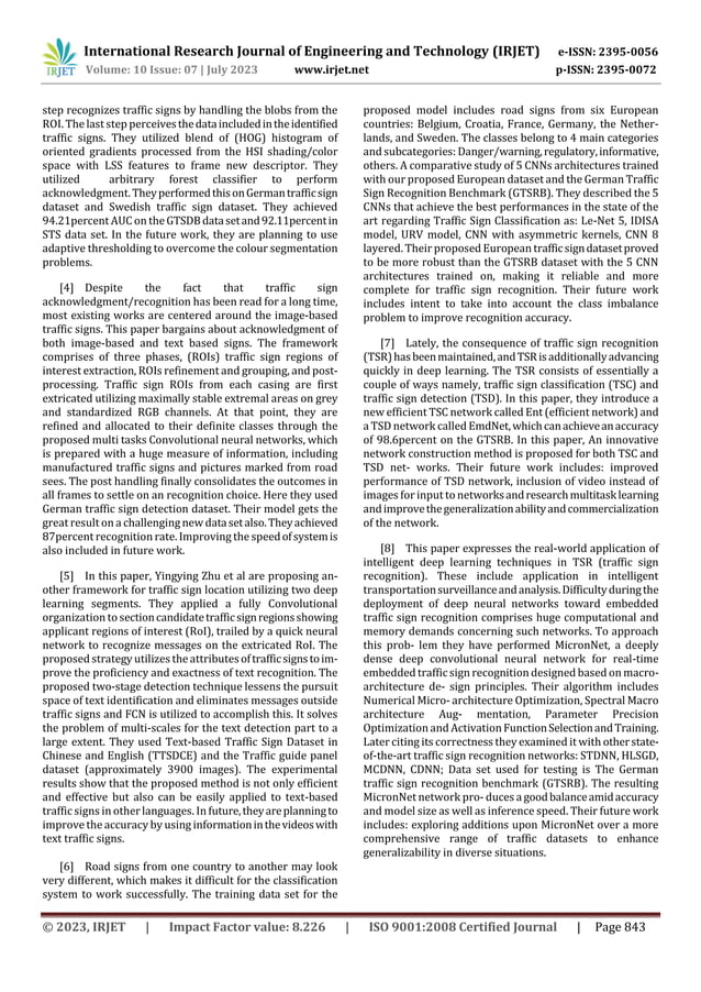 Traffic Sign Recognition And Detection Using Svm And Cnn Pdf Artificial Intelligence