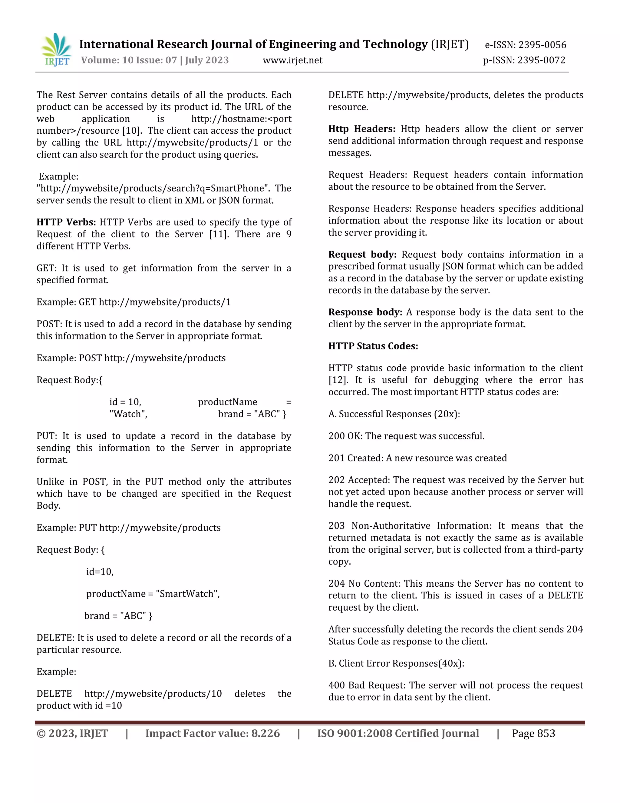 A Deep Dive into REST API Framework Survey | PDF