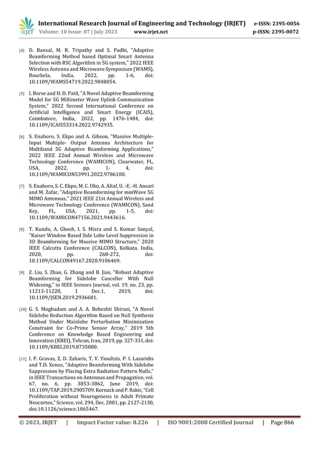 Interference Mitigation using Adaptive Digital Beamforming for 5G Applications | PDF