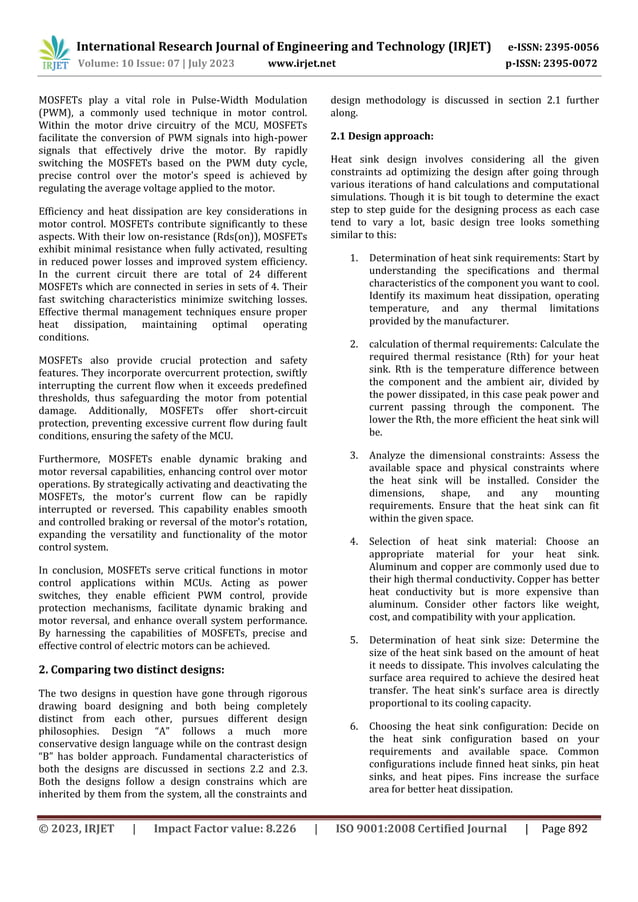 Designing a Heat sink for motor controller unit | PDF