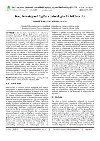 Deep Learning and Big Data technologies for IoT Security | PDF