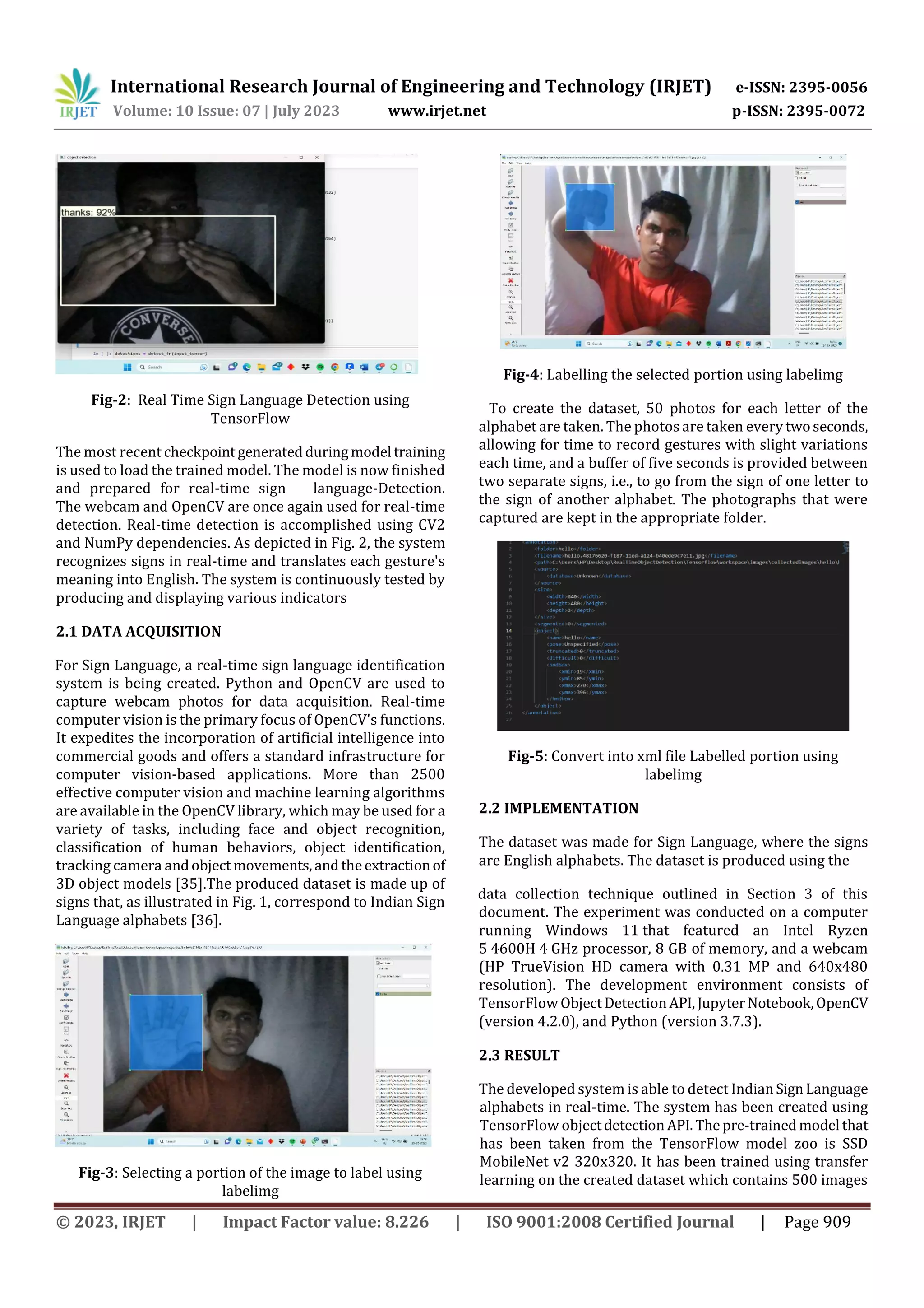 Real Time Sign Language Translation Using Tensor Flow Object Detection | PDF