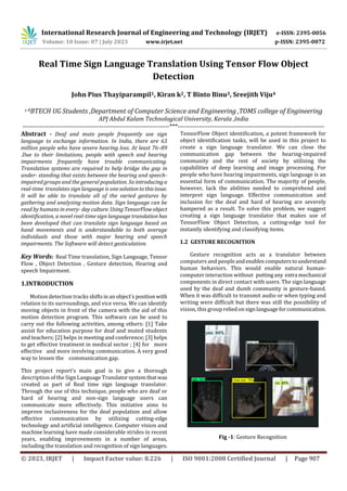Real Time Sign Language Translation Using Tensor Flow Object Detection ...