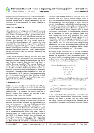 Real Time Sign Language Translation Using Tensor Flow Object Detection | PDF