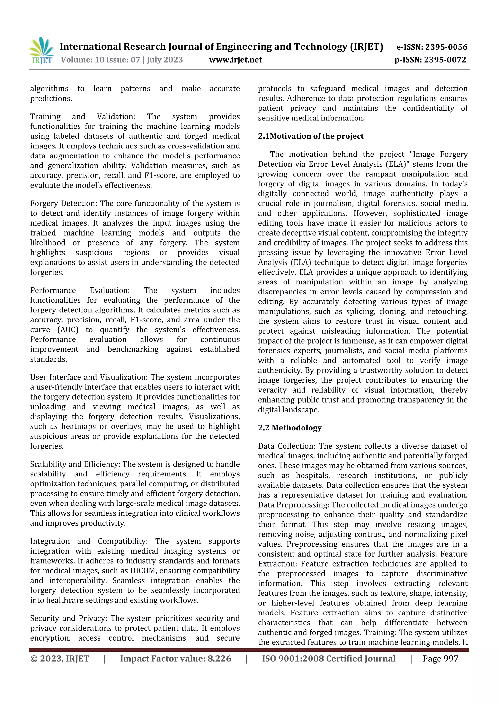 ERROR LEVEL ANALYSIS IN IMAGE FORGERY DETECTION | PDF