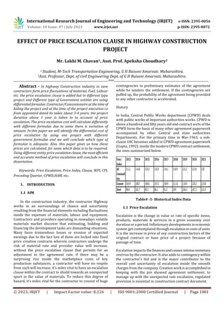 EFFECT OF PRICE ESCALATION CLAUSE IN HIGHWAY CONSTRUCTION PROJECT | PDF
