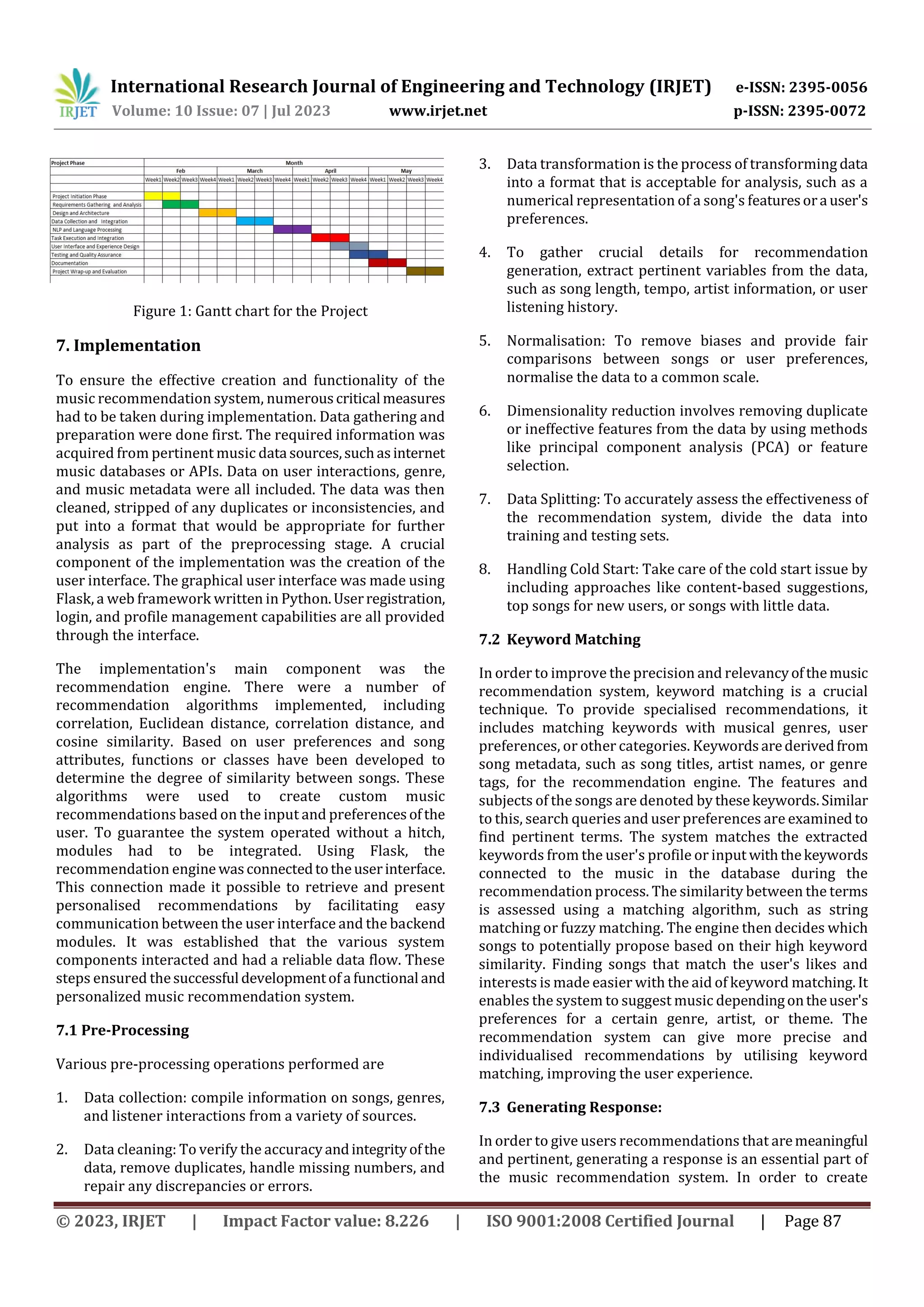 Music Recommendation System using Euclidean, Cosine Similarity, Correlation Distance Algorithm ...