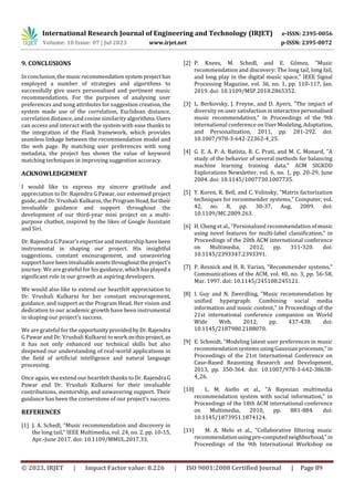 Music Recommendation System using Euclidean, Cosine Similarity ...