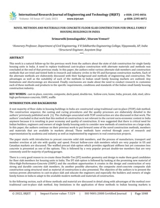 NOVEL METHODS AND MATERIALS FOR CONCRETE FLOOR SLAB CONSTRUCTION FOR ...