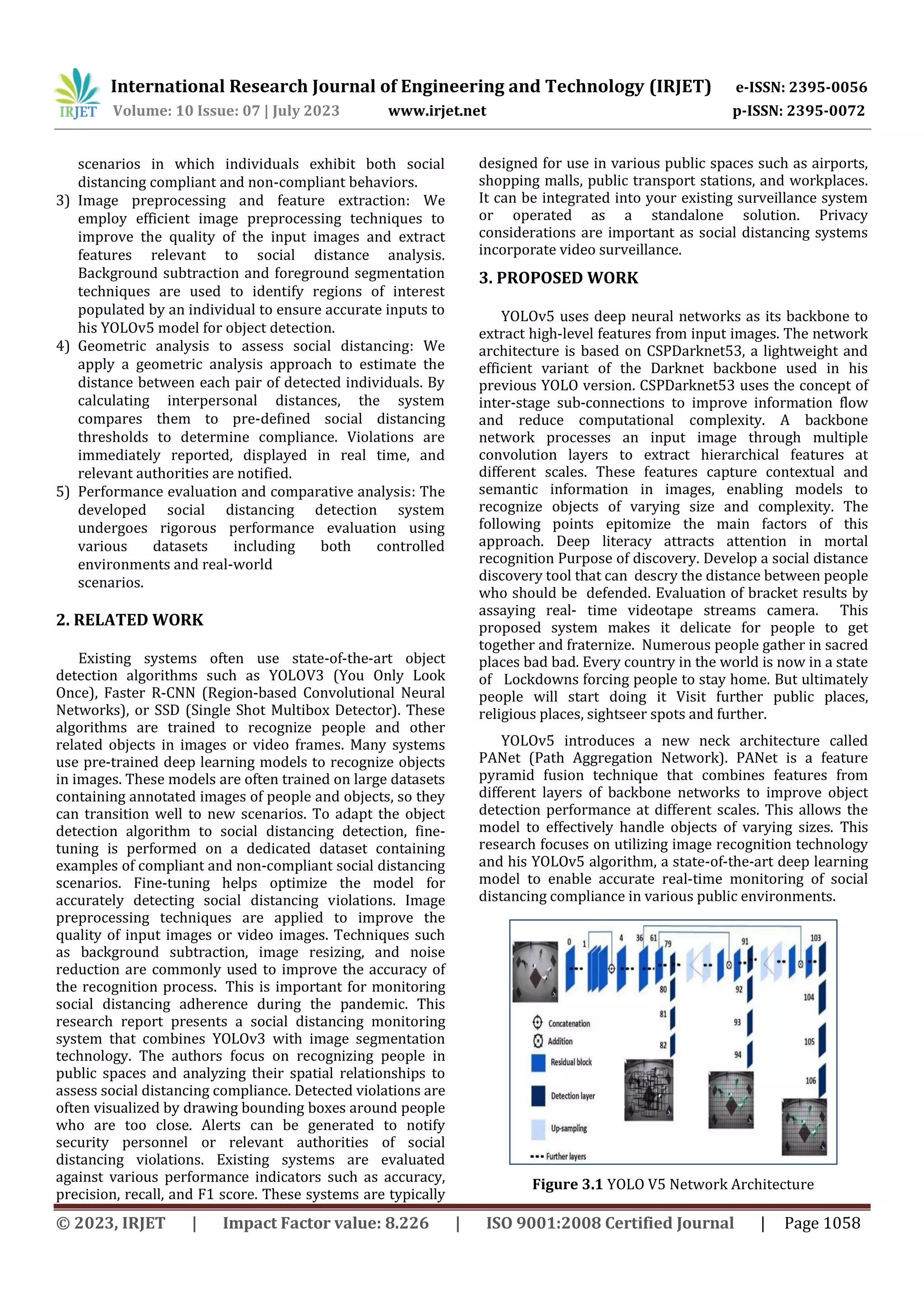 Social Distance Monitoring and Mask Detection Using Deep Learning Techniques | PDF