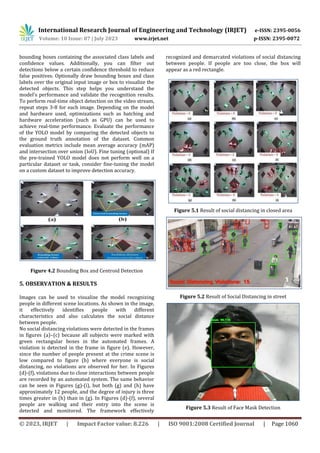 Social Distance Monitoring and Mask Detection Using Deep Learning Techniques | PDF