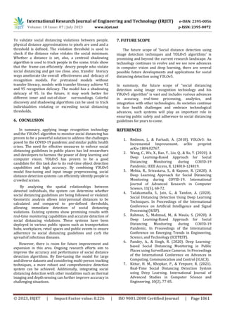 Social Distance Monitoring and Mask Detection Using Deep Learning Techniques | PDF